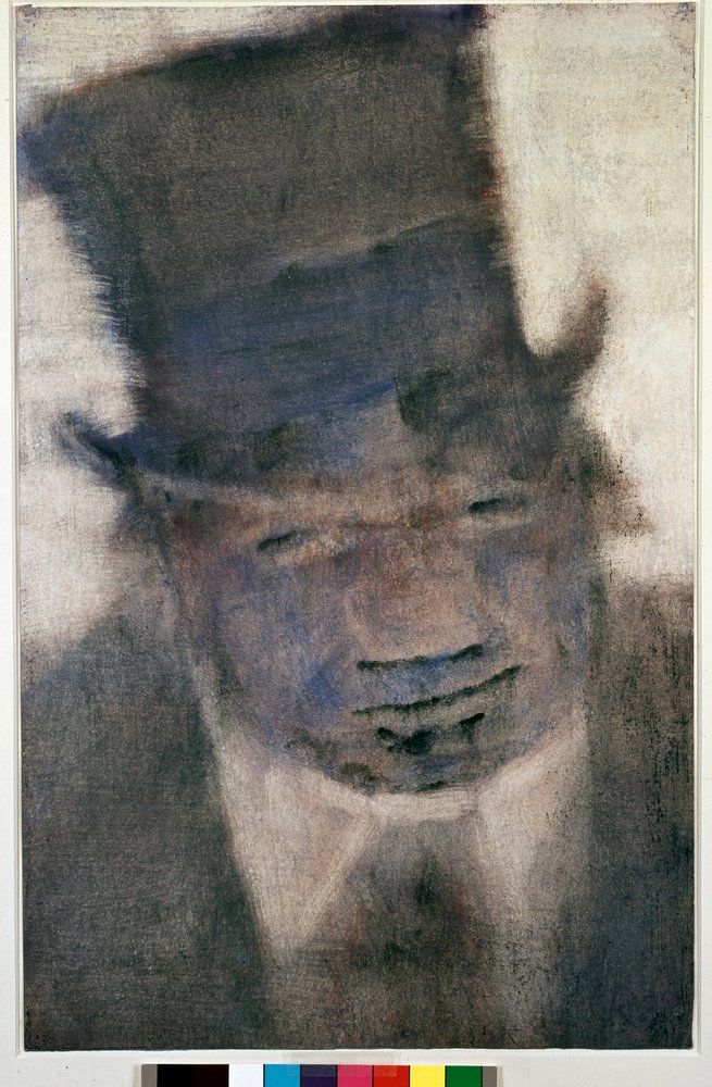The Man with the Top Hat (Painting with Gouache and Pencil by Christian ...
