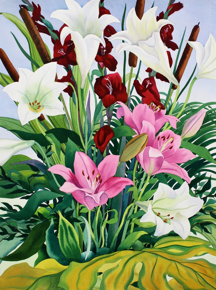 Lilies and Bullrushes by Christopher Ryland