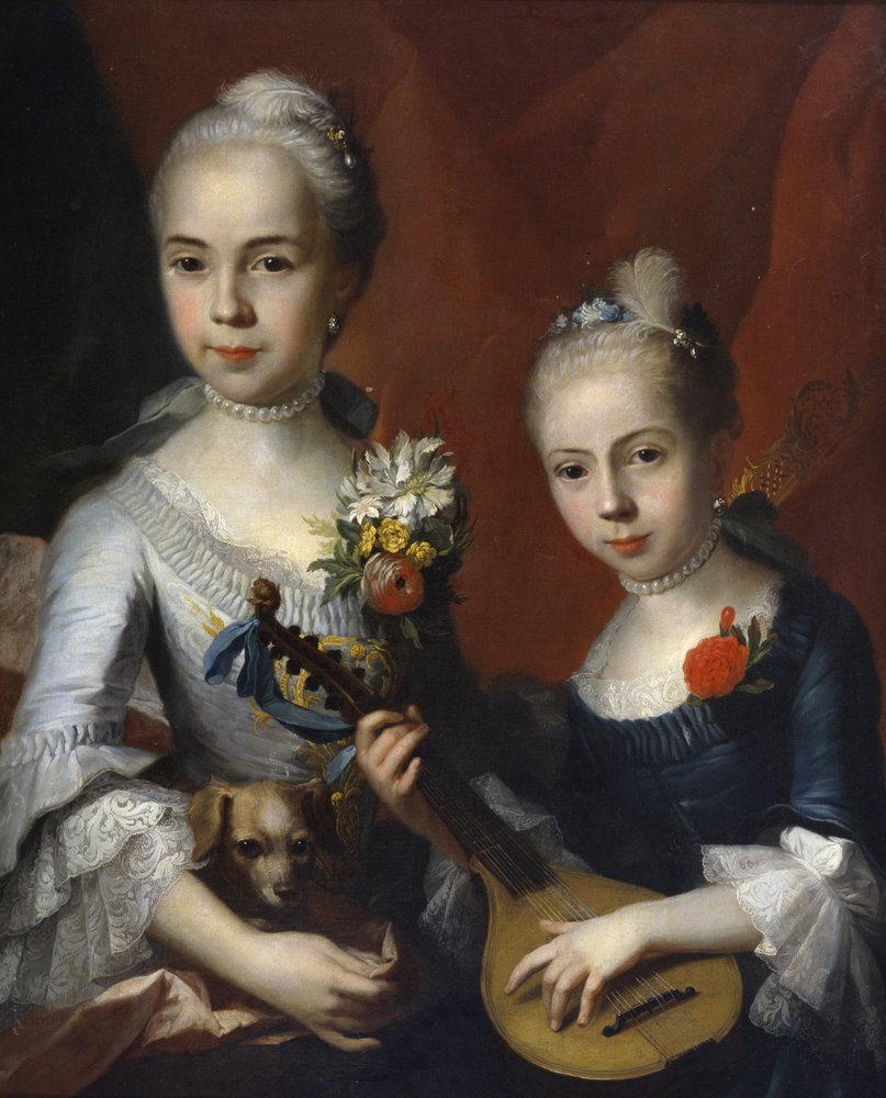Portrait of Two Girls by Circle of Antoine Pesne