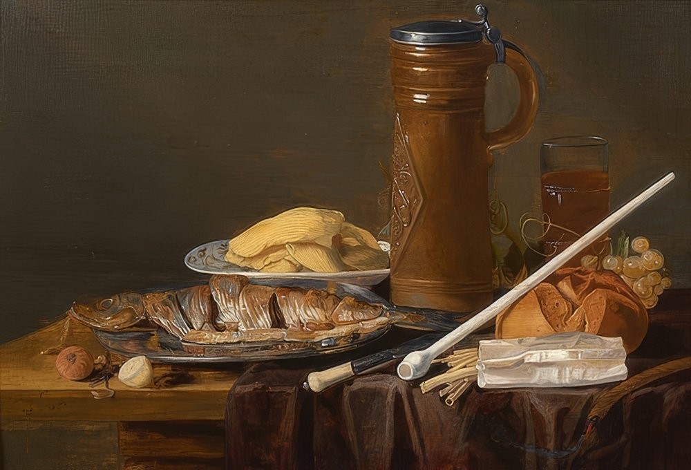 Still Life with Clay Pipe by Charlotte Evans