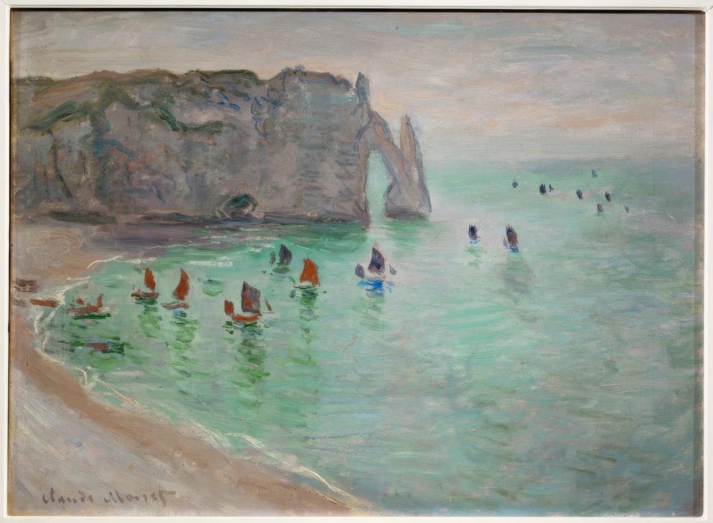 Etretat, Porte d'Aval: Fishing Boats Leaving the Port