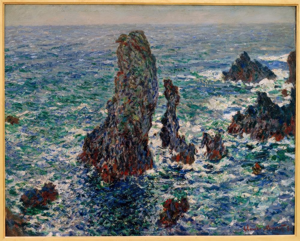 Pyramids of Port-Coton, Wild Sea by Claude Monet