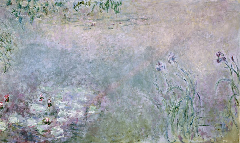 Waterlilies (detail of upper section) by Claude Monet