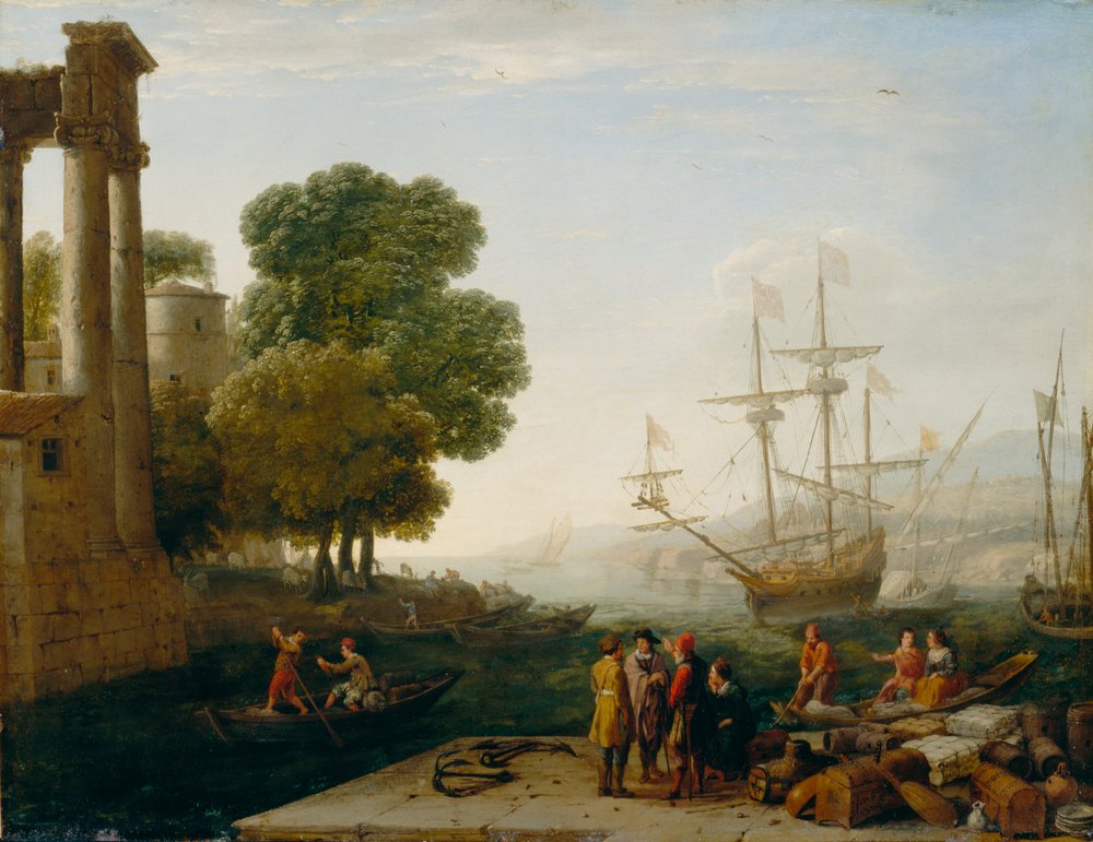 A Seaport at Sunset by Claude Lorrain: Buy fine art print