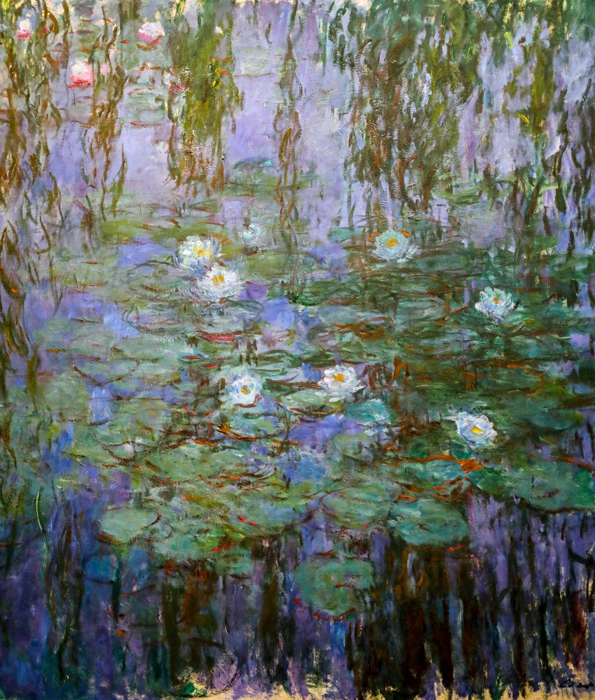 Blue Water Lilies (detail) by Claude Monet: Fine art print