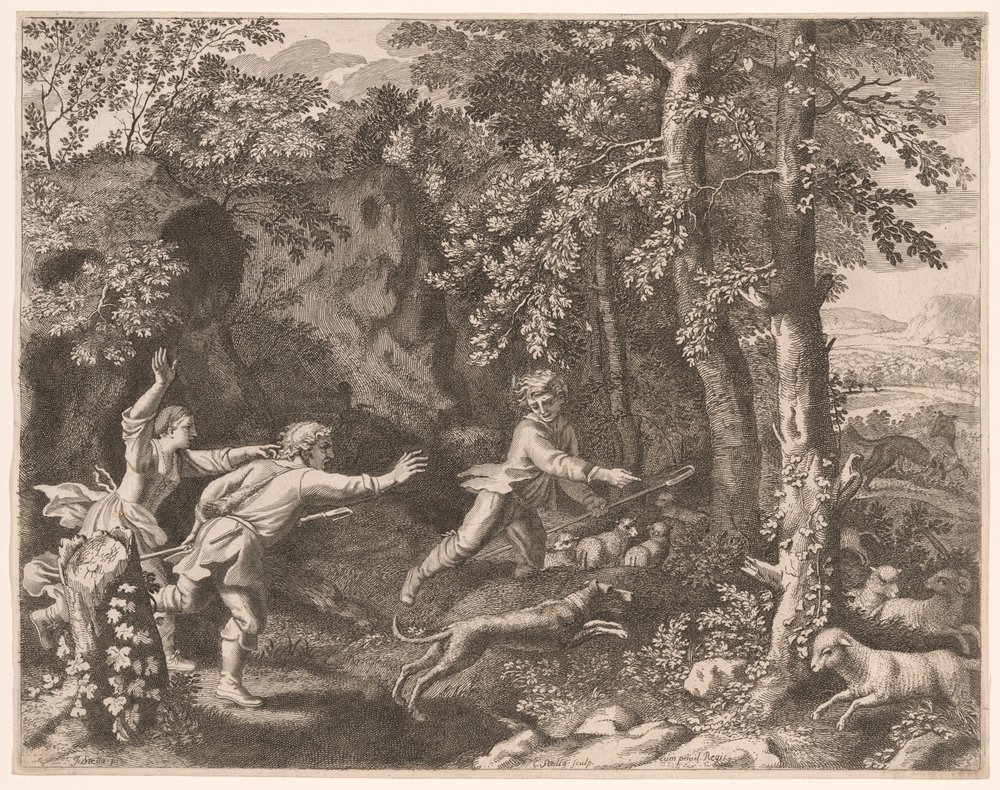 The Wolf Hunt, Plate 5 from Pastorales