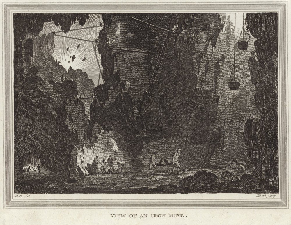 View of an iron mine by Conrad Martin Metz: Fine art print