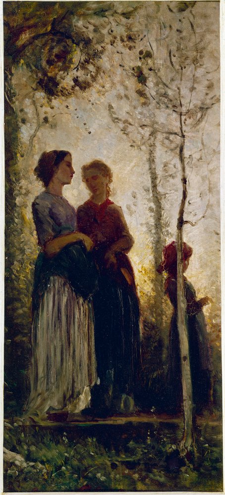 Three Peasants with Trees by Cristiano Banti