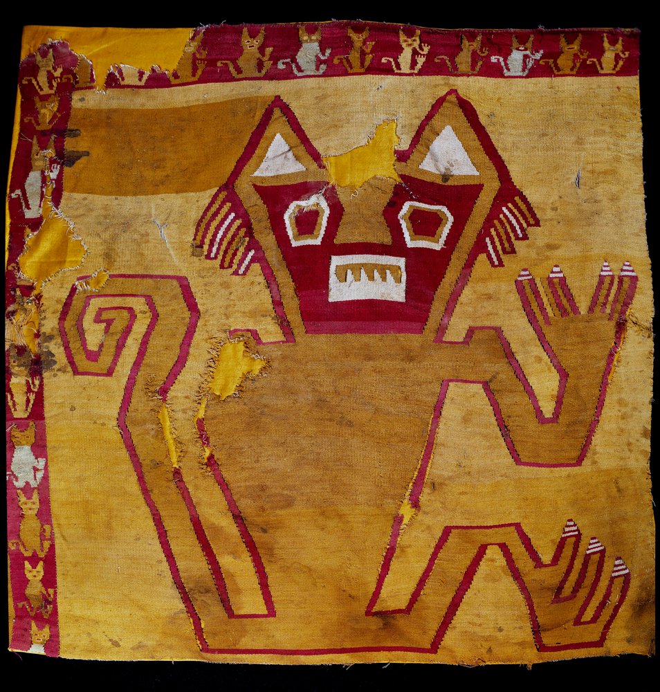 Pre-Columbian Art, Nazca Civilization: Fragment of Fabric with ...