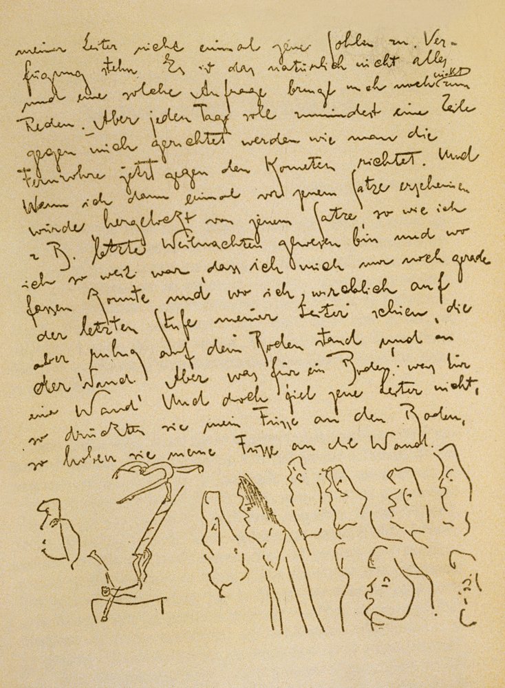 Manuscript by Franz Kafka, c.1910 by Czech School