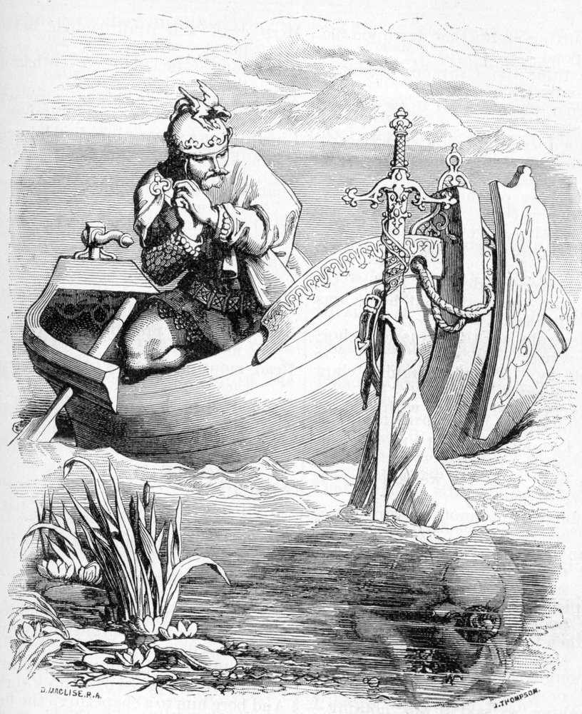 Sir Bedivere Sees an Arm Catching King Arthur's Sword in the Lake, 1901