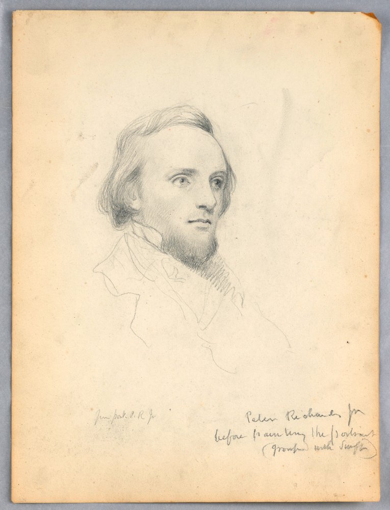 Sketch of Peter Richards' Head for his Portrait, 1849