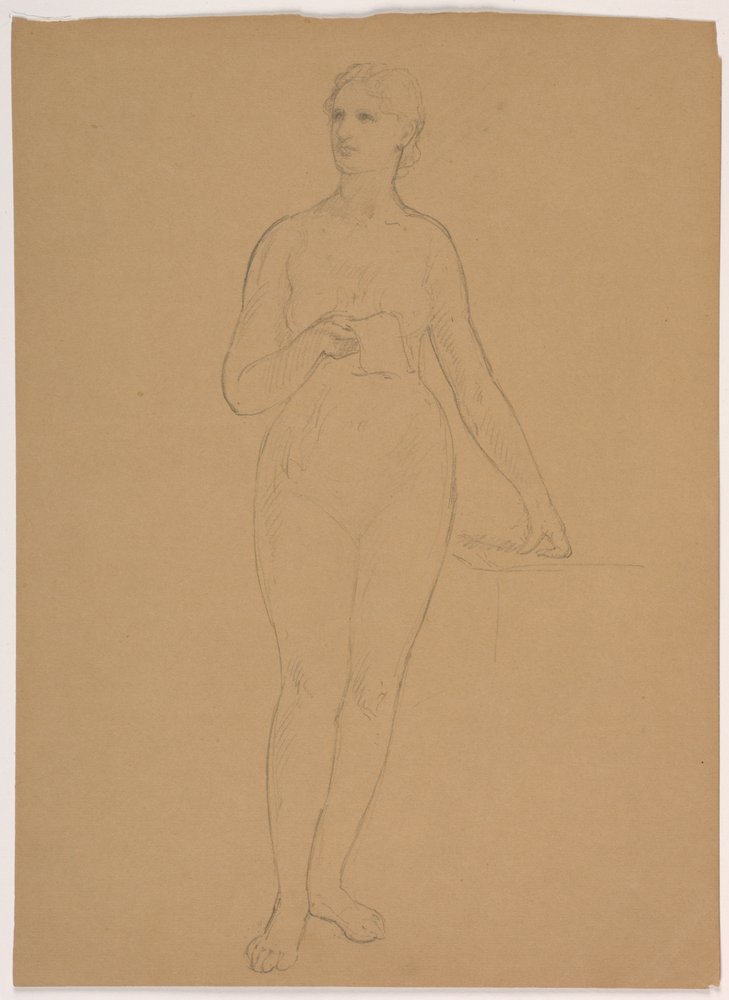 Standing Female Nude By Daniel Huntington Fine Art Print