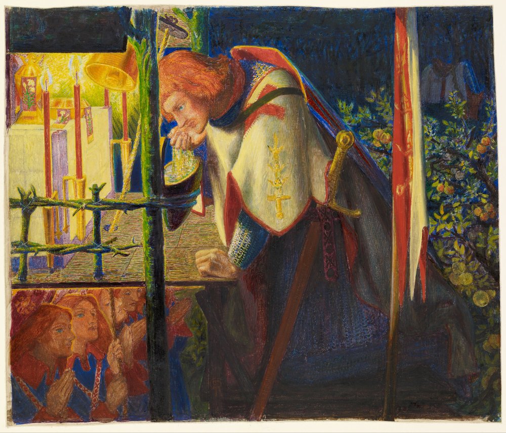 Sir Galahad at the Ruined Chapel by Dante Gabriel Rossetti