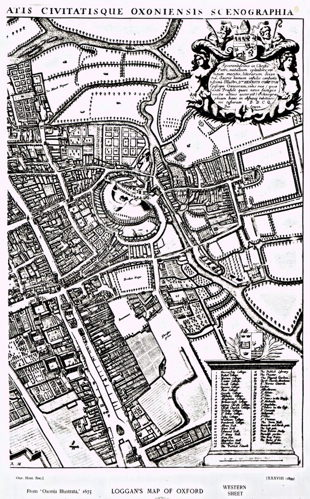 Loggan's Map of Oxford, Western Sheet, from 'Oxonia Illustrated ...