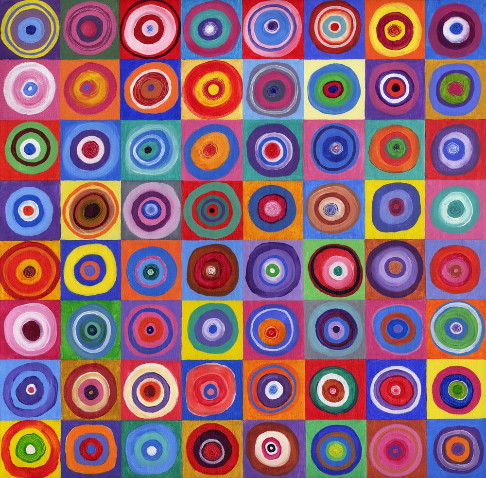 In Square Circle 64 after Kandinsky, 2012 by David Newton