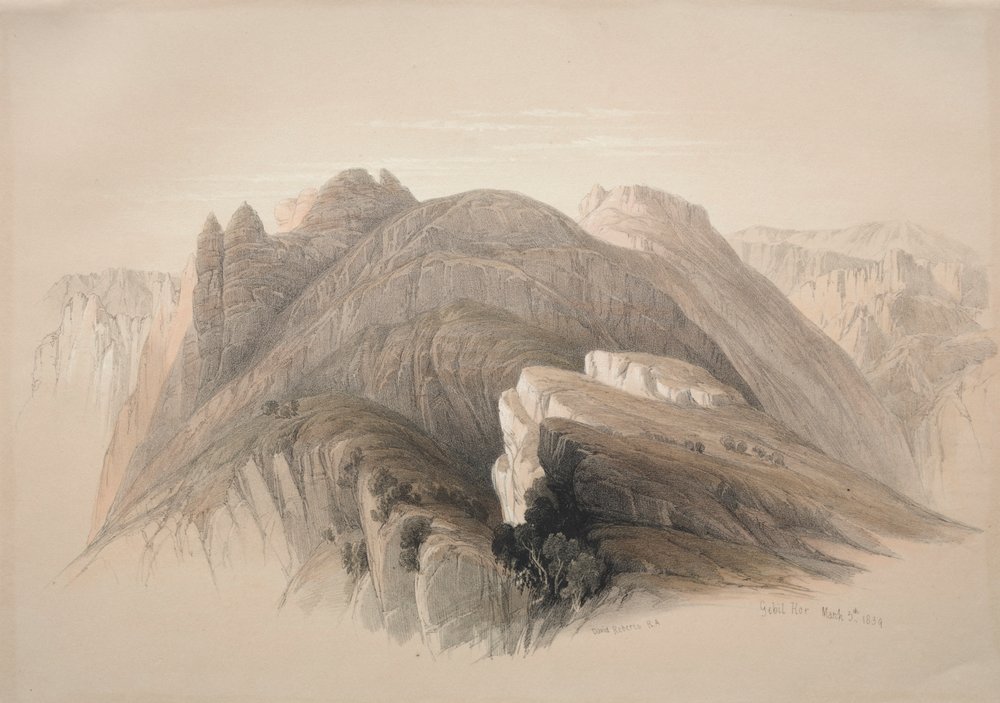 Mount Hor, from the Cliffs Encircling Petra, 1839