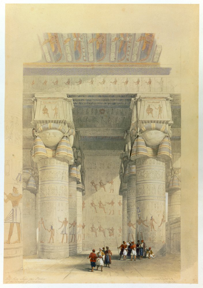 View from under the portico of the Temple at Denderah, Egypt, 19th century