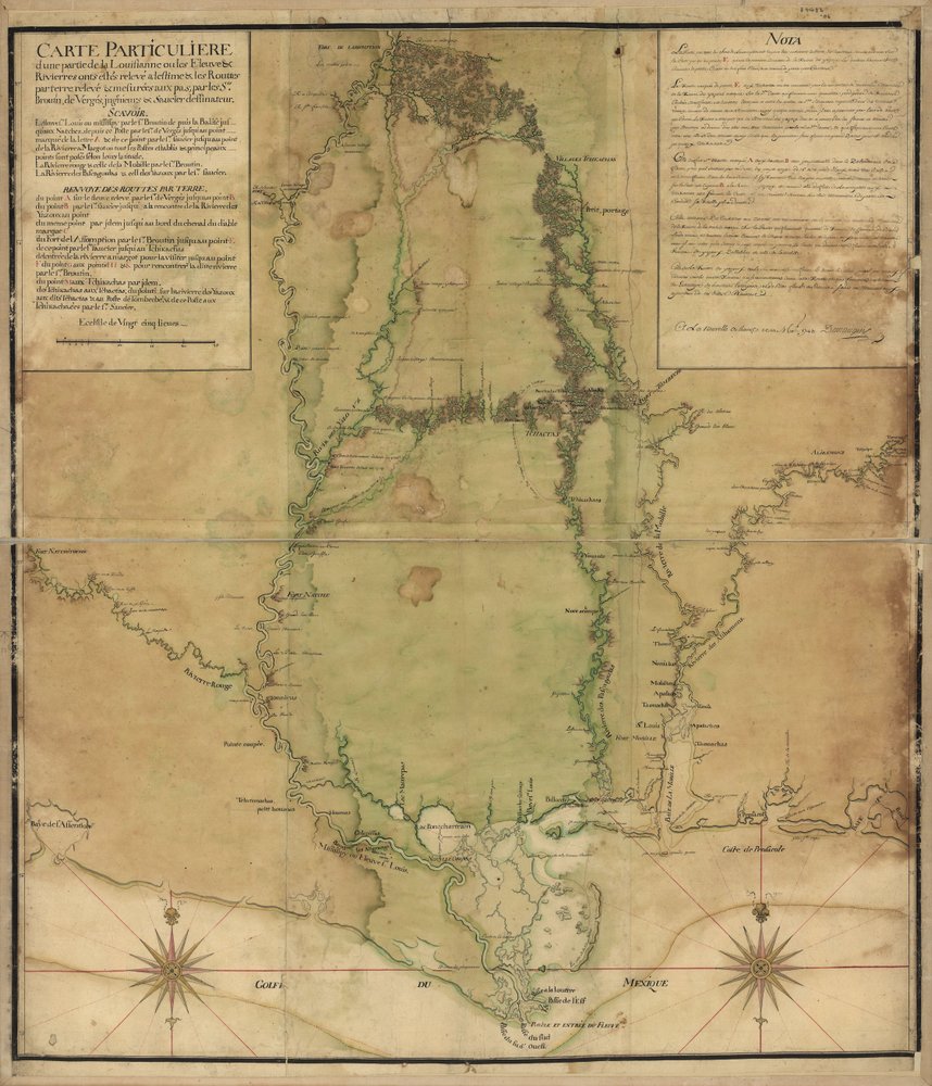 Particular Map of a Part of Louisiana Where the Rivers and Routes Were ...