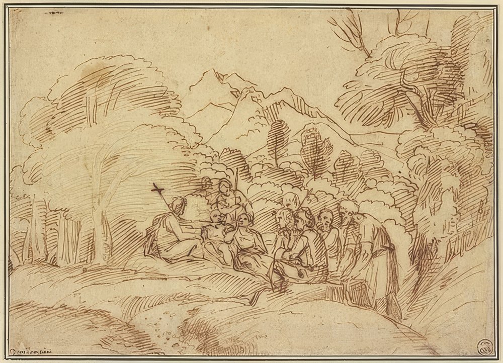 John Preaching in the Wilderness by Domenichino