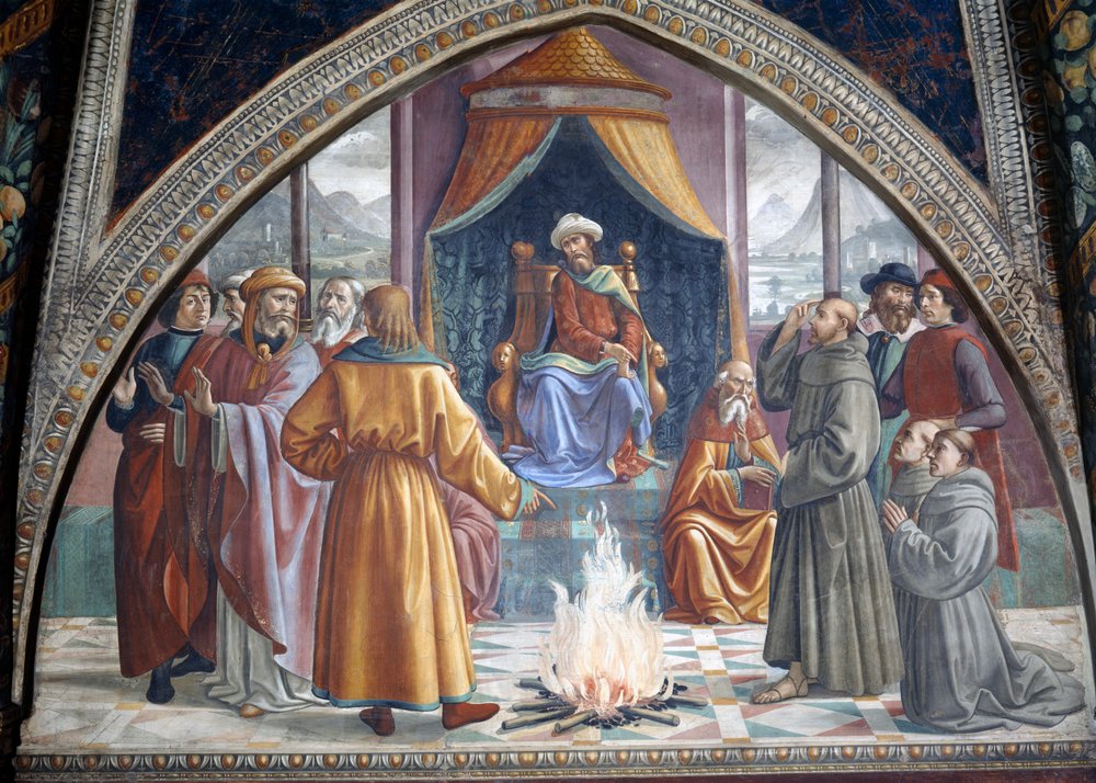 The Trial by Fire, St. Francis Before the Sultan of Egypt, Scene from a ...
