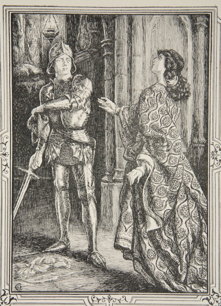 Put away from you that sword, illustration from 'Stories of King Arthur ...