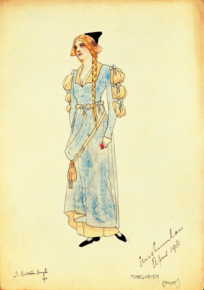 Costume Sketch for Marguerite for Performance Faust, by Carleton Smyth