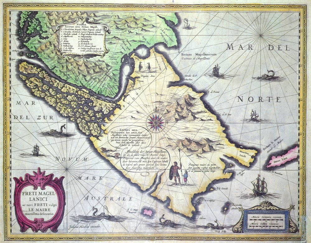 Map of the Magellan Straits, Patagonia by Dutch School