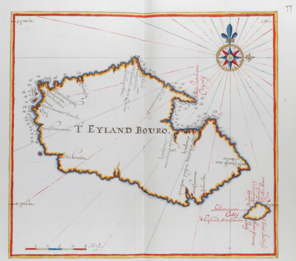 Map of the island of Bouro, Indonesia by Dutch School