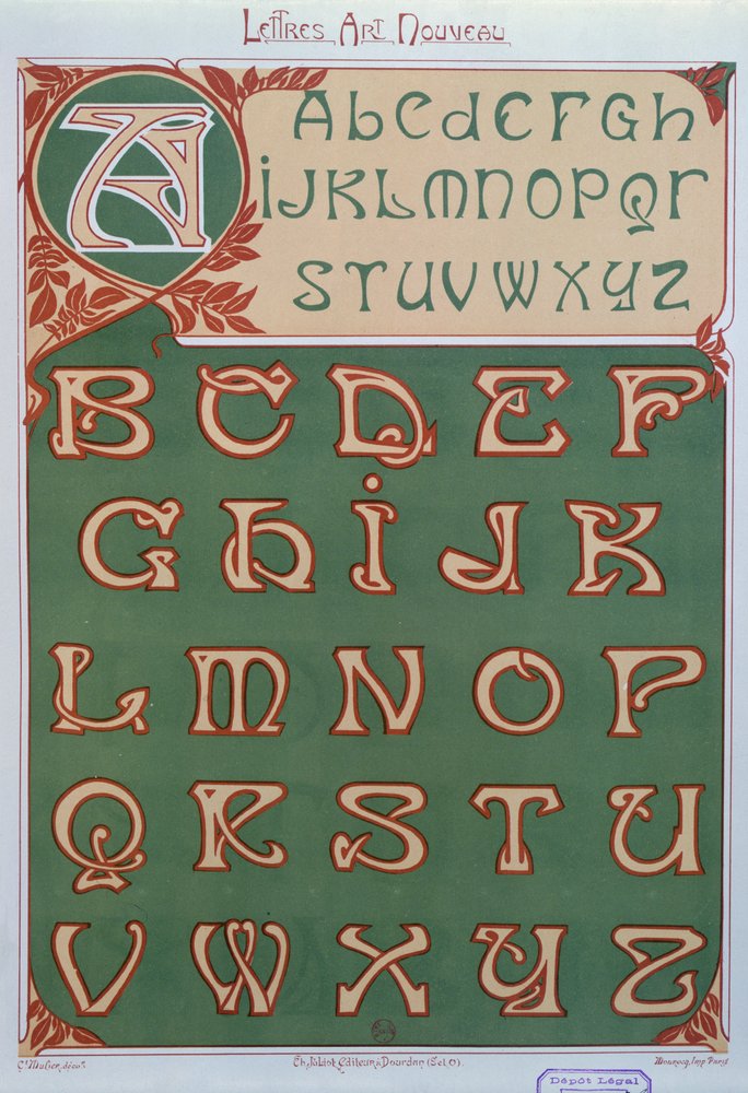 'Art Nouveau' Alphabet by E. Mulier: Buy fine art print