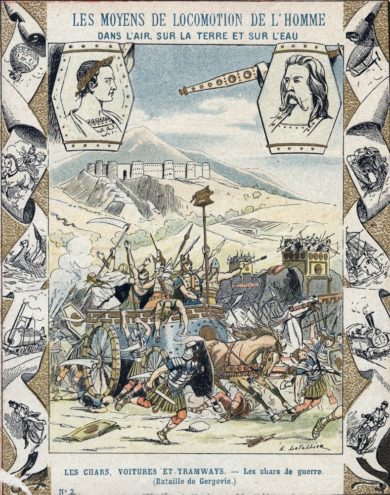 Gallic war chariots at the Battle of Gergovia - From a protective ...