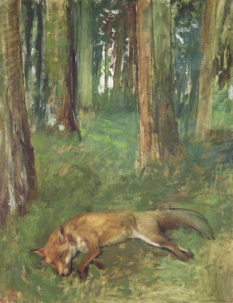 Dead Fox Lying in the Undergrowth, 1865 by Edgar Degas
