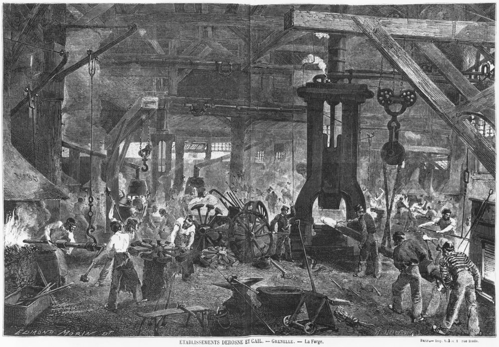 Forge of the Derosne and Cail Company, Grenelle, Illustration from 'Les ...