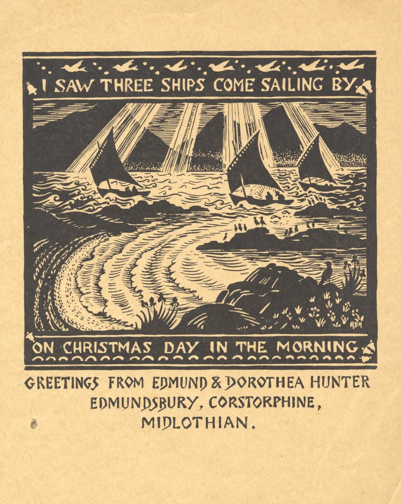 I saw three sailing ships, c.1930 by Edmund Hunter