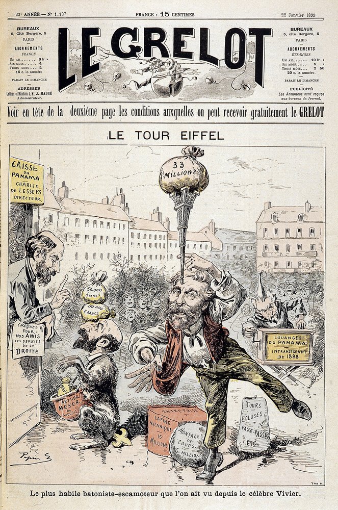 Cartoon on financial scandals 'The Eiffel Tower: the most skilful ...