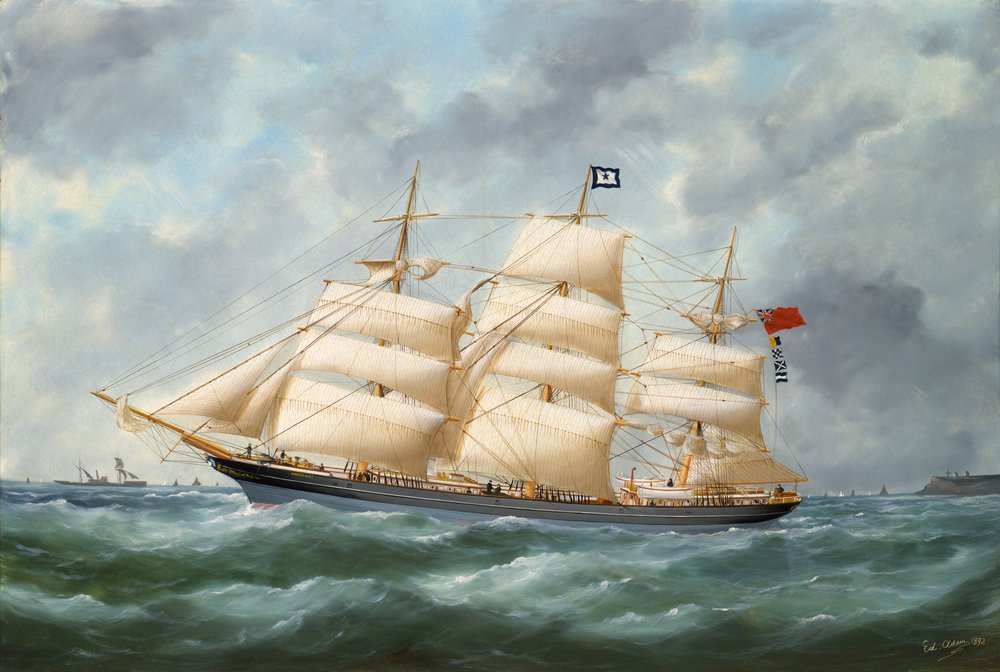 The Ship 'Haddon Hall' by Edouard Marie Adam: Fine art print