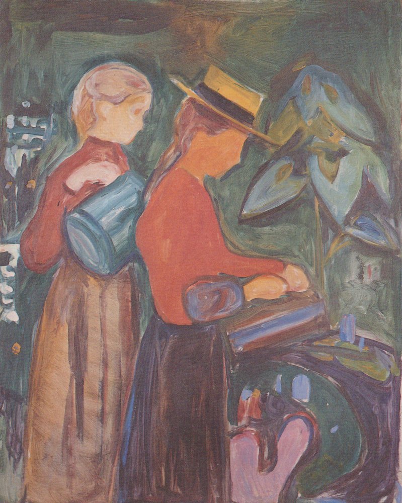 Girl Watering Flowers by Edvard Munch: Buy fine art print