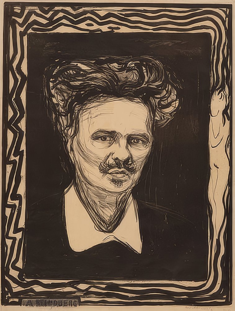 August Strindberg. 1896 by Edvard Munch: Fine art print