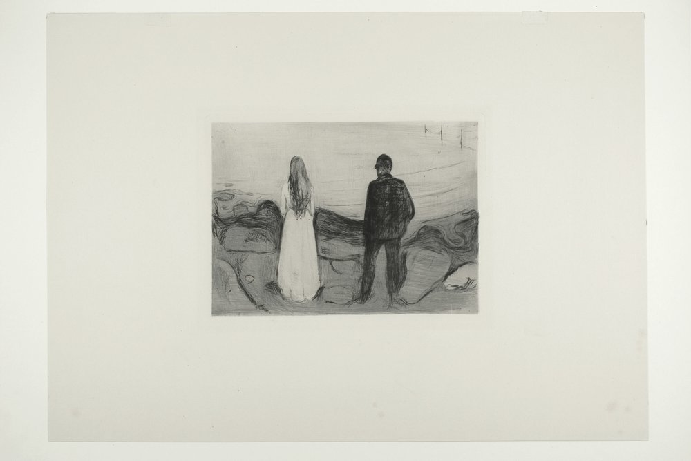 Two Human Beings. The Lonely Ones by Edvard Munch