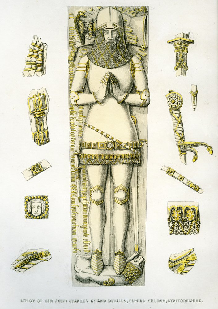Effigy and Details of Armour of the Tomb of Sir John Stanley, St. Peter ...
