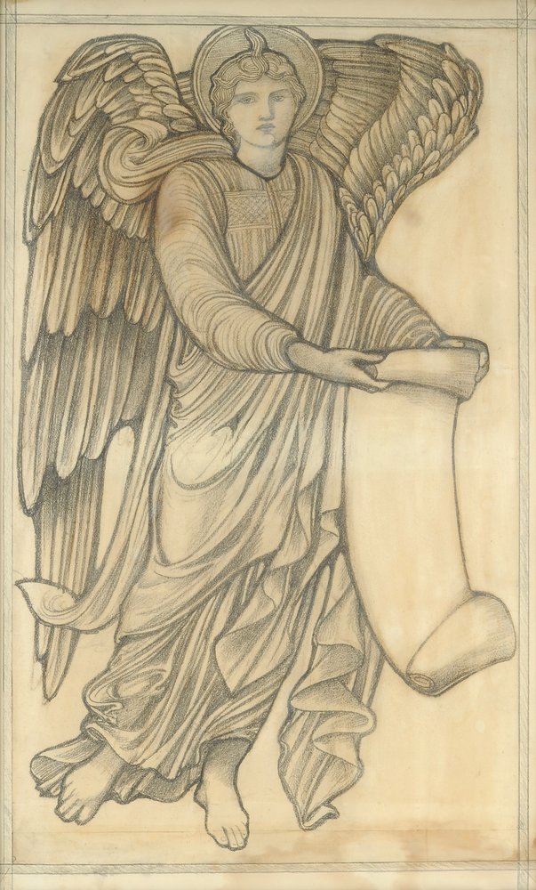 Angel with Scroll - Figure Number Six by Edward Burne Jones