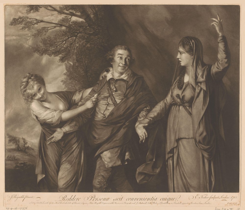 Portrait of David Garrick Between Comedy and Tragedy