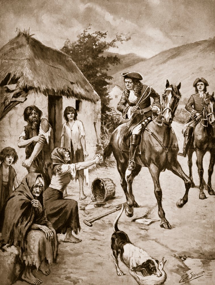 Irish life, c.1710, illustration from 'Hutchinson's Story of the ...