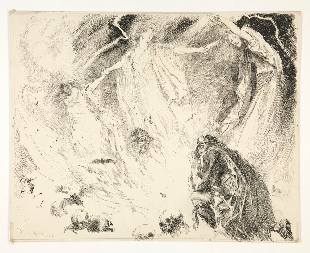 First Apparition: Macbeth! Macbeth! Macbeth! beware Macduff., Act IV ...