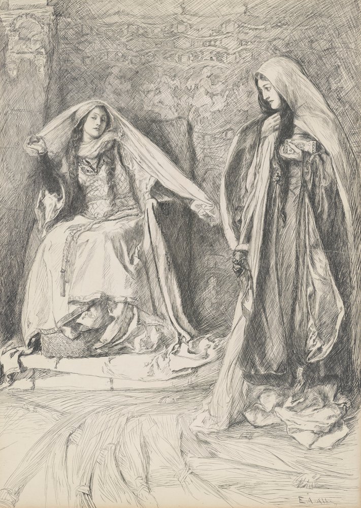 Rebecca and Rowena, illustration for Ivanhoe