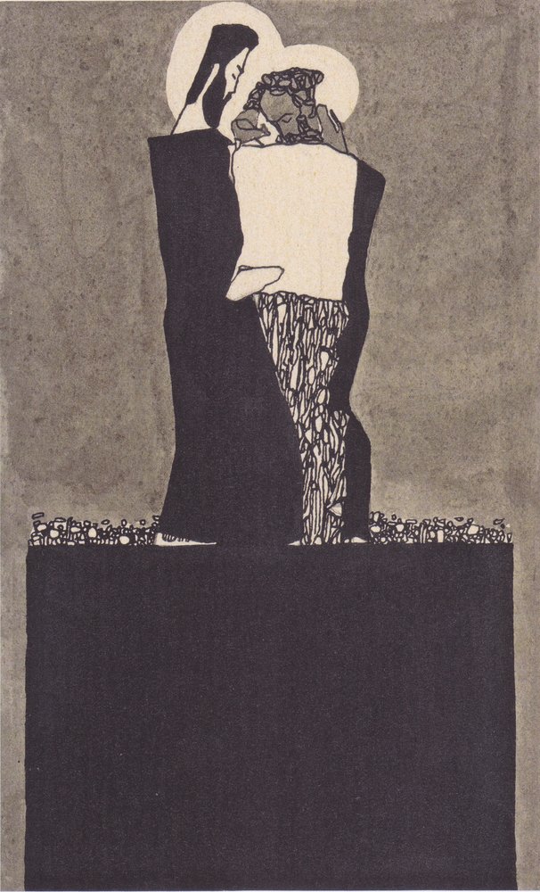 Two Men with Halos by Egon Schiele: Buy fine art print