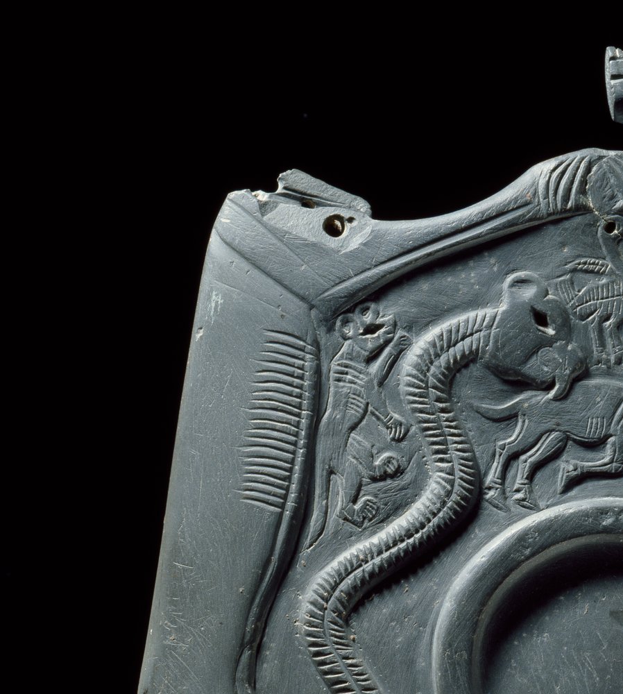 Ceremonial Palette with a Reservoir for Grinding Eye Paint (detail)