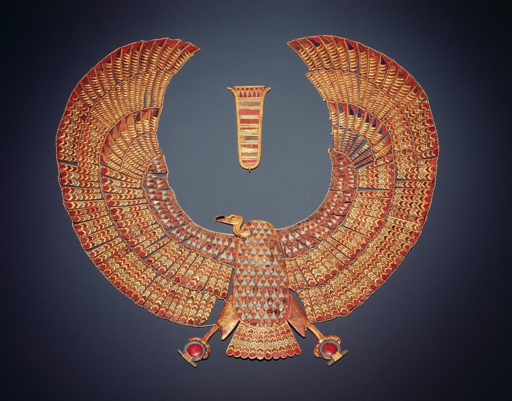 Collar in the form of the vulture goddess Nekhbet, from the tomb of ...