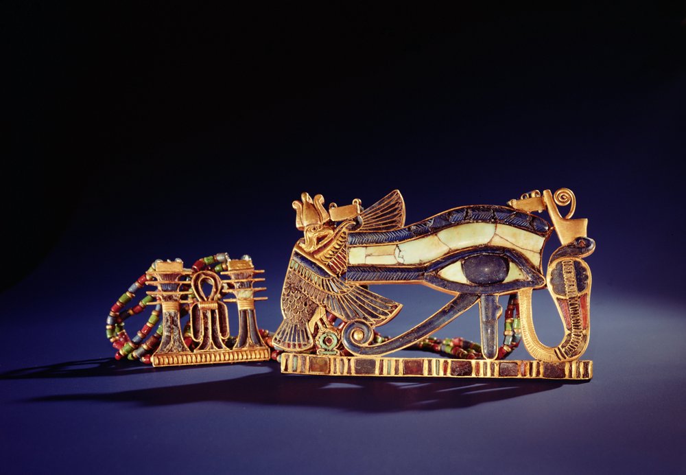 Djed pillar pectoral and wedjet eye pectoral, from the Tomb of ...