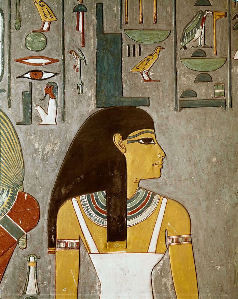 (detail) fresco showing Isis, Egypt, Louxor (XVIII Dynasty, Thutmose III)